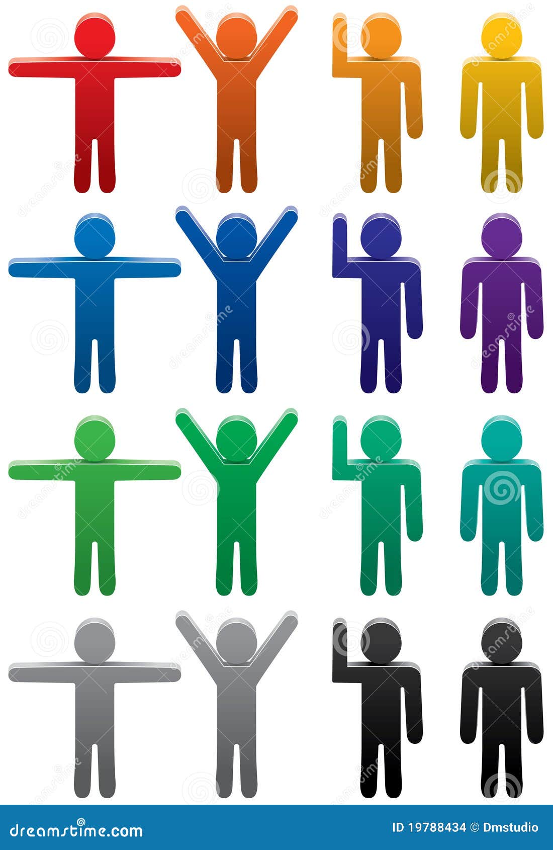 Colorful man symbols stock vector. Illustration of green - 19788434