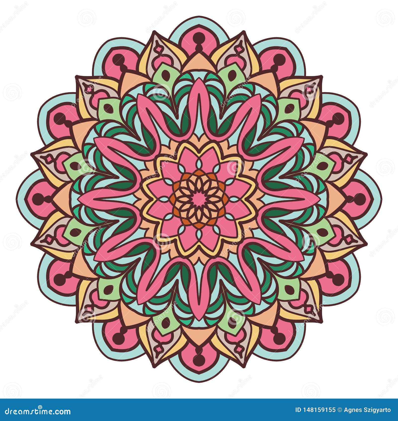 Colorful Mandala Deisgn with Warm Colors Stock Vector - Illustration of ...