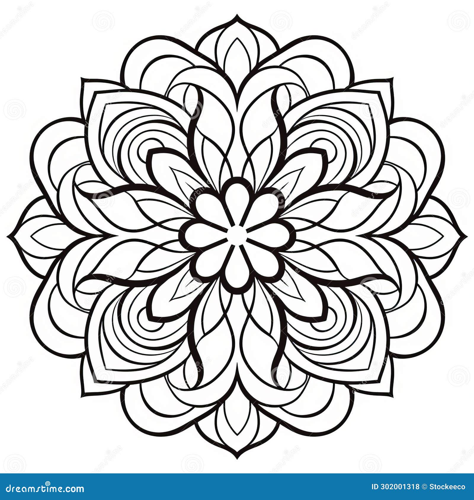 Colorful Mandala Flower Design for Relaxation and Creativity Stock ...