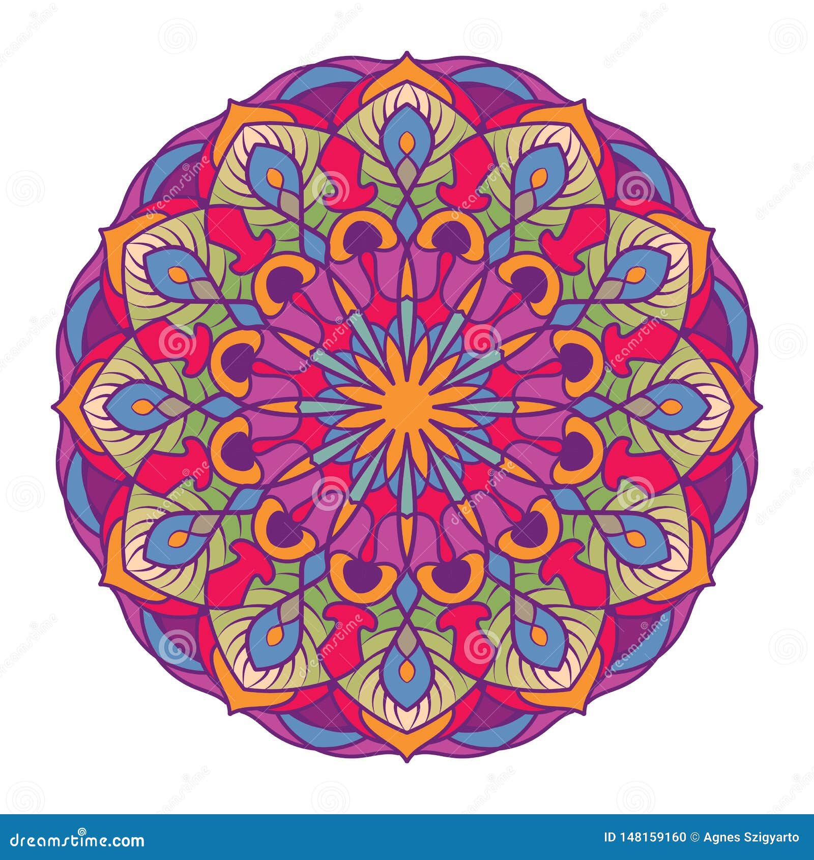 Colorful Mandala Pattern Design Stock Vector - Illustration of digital ...