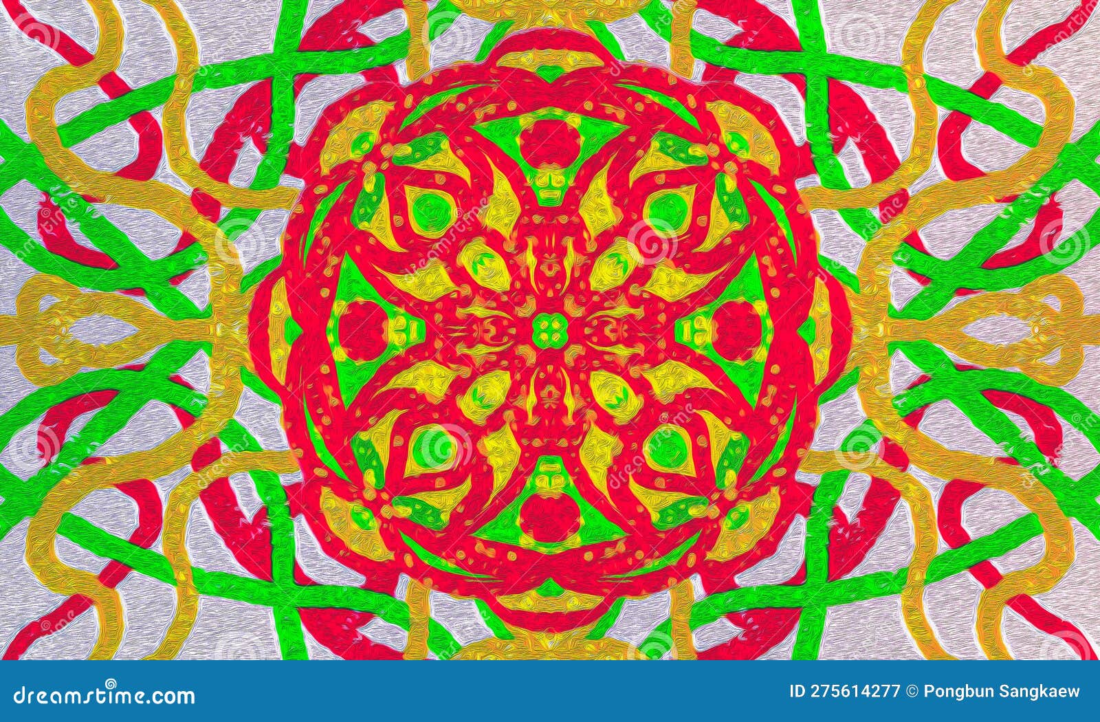 Colorful Mandala Pattern Design Illustration Reggae Color Style Stock ...