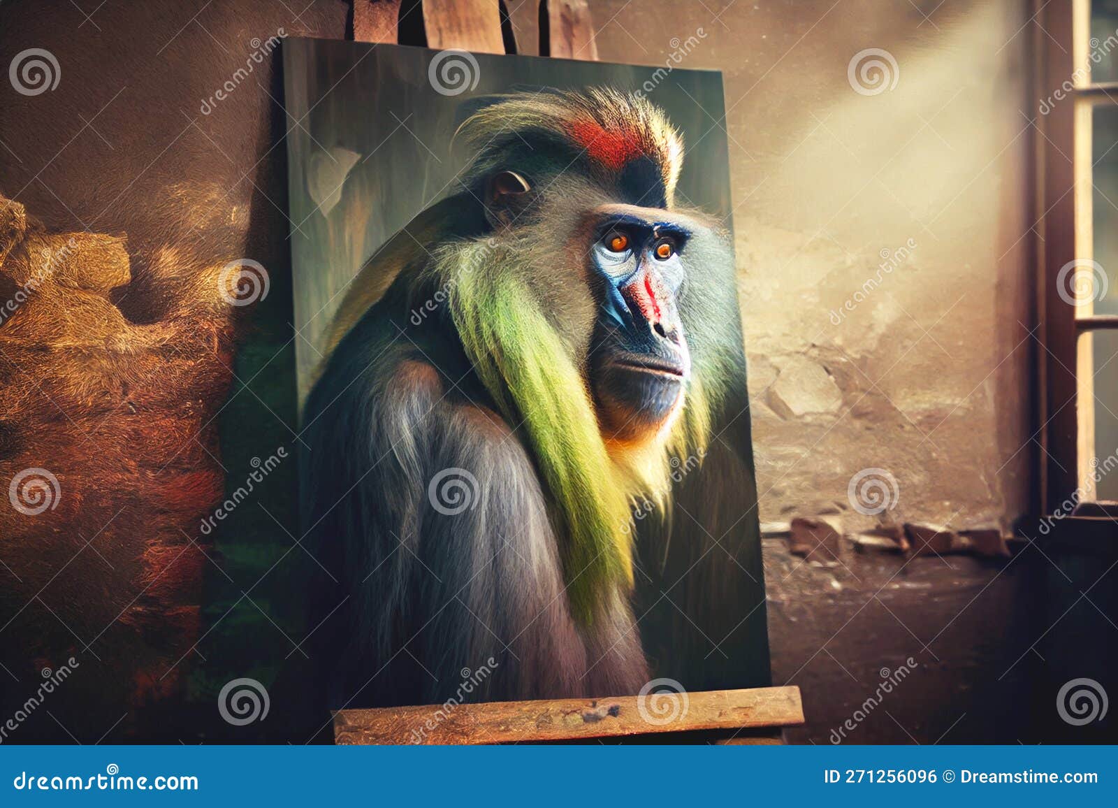 Colorful Mandrill Monkey Painting Stock Photography | CartoonDealer.com ...