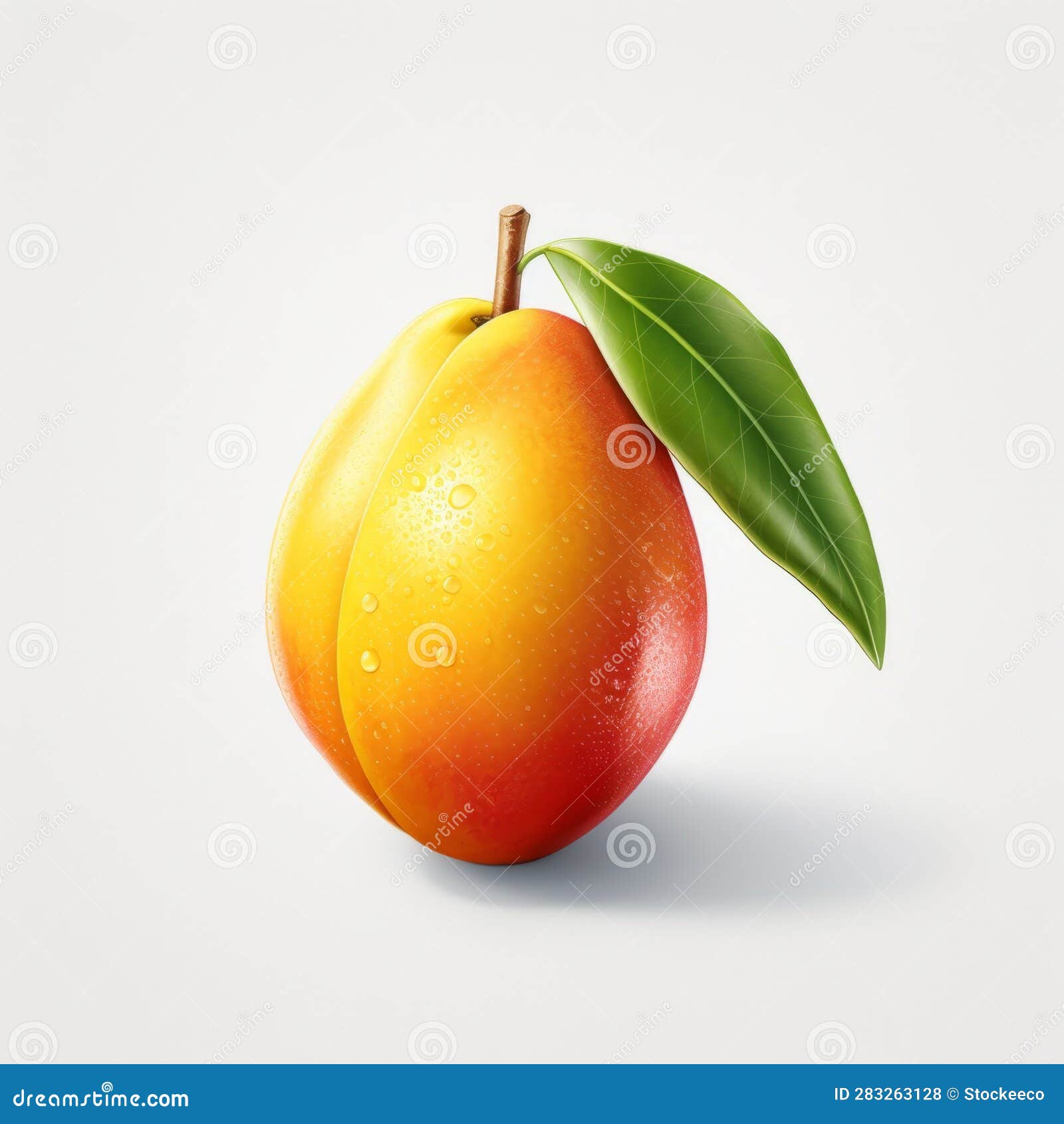 Colorful Mango Rendering with Zbrush Style and White Background Stock ...