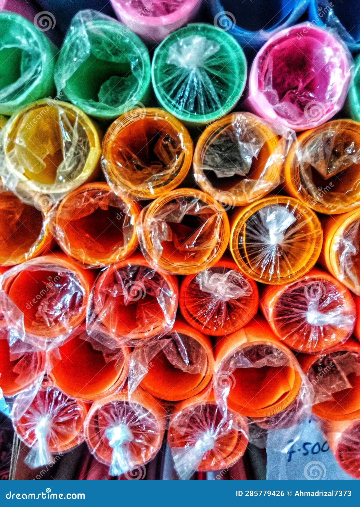 Colorful Manila Cardboard Paper Rolls Stock Photo - Image of copy ...