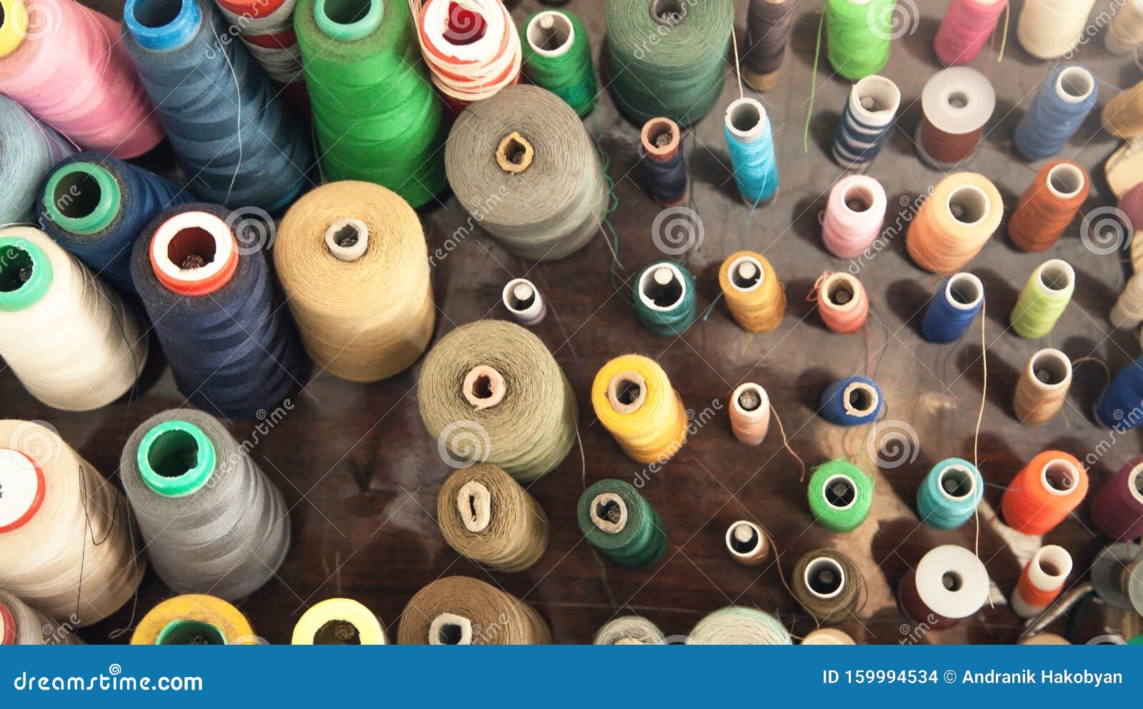 Colorful Many Sewing Threads. Background Stock Photo - Image of orange ...