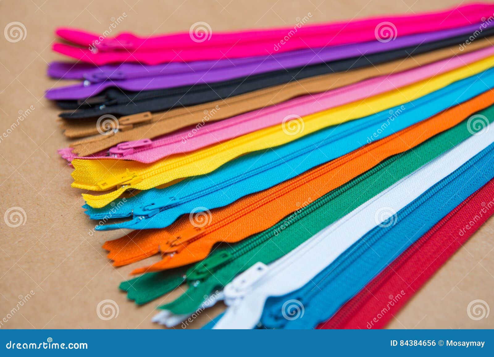 Colorful and Many Zipper for Tailoring Stock Photo - Image of purple ...