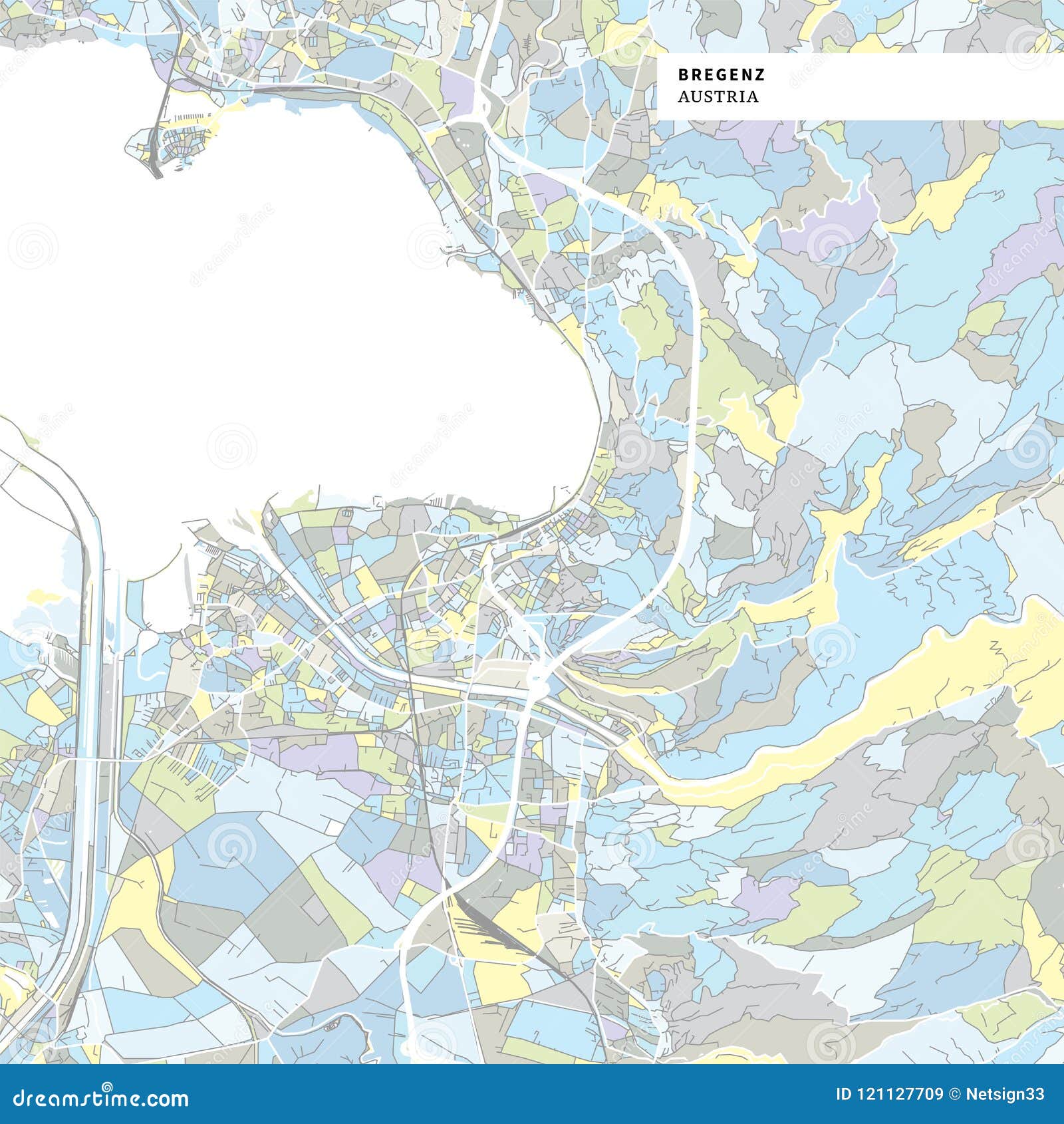 Colorful Map Of Bregenz, Austria Cartoon Vector | CartoonDealer.com ...