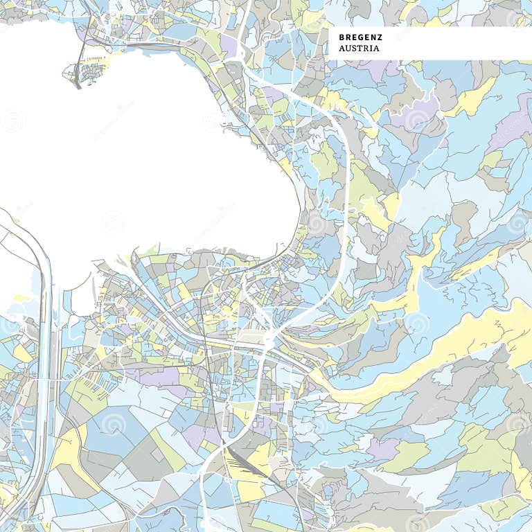 Colorful Map of Bregenz, Austria Stock Vector - Illustration of bregenz ...