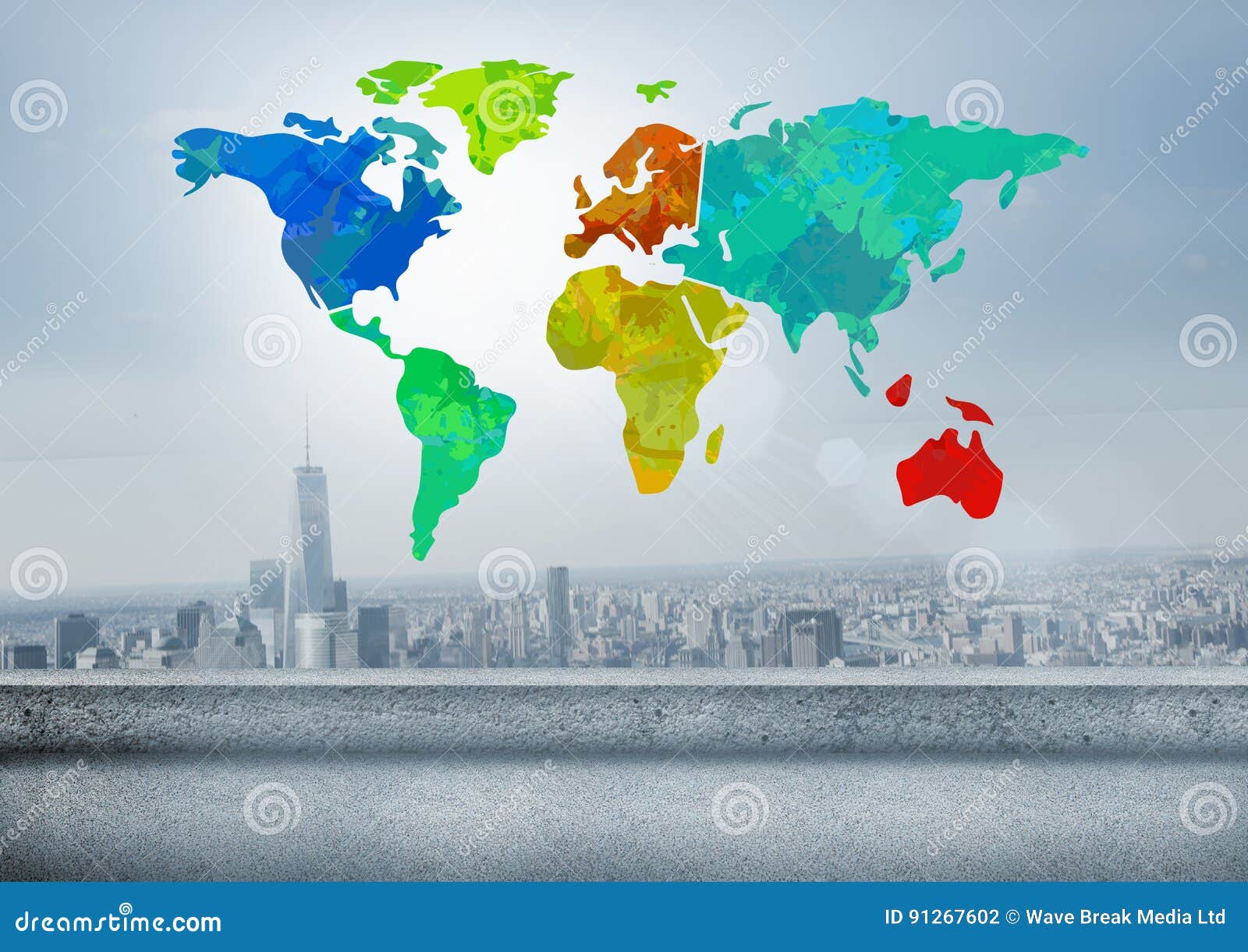 Colorful Map with City Background Stock Illustration - Illustration of ...