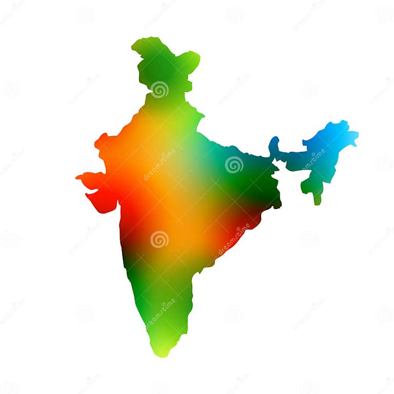 Colorful map of india stock vector. Illustration of asia - 32420458
