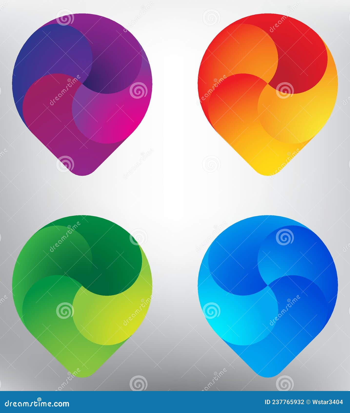 Colorful Map Legend Business Infographic Element Set Stock Vector ...