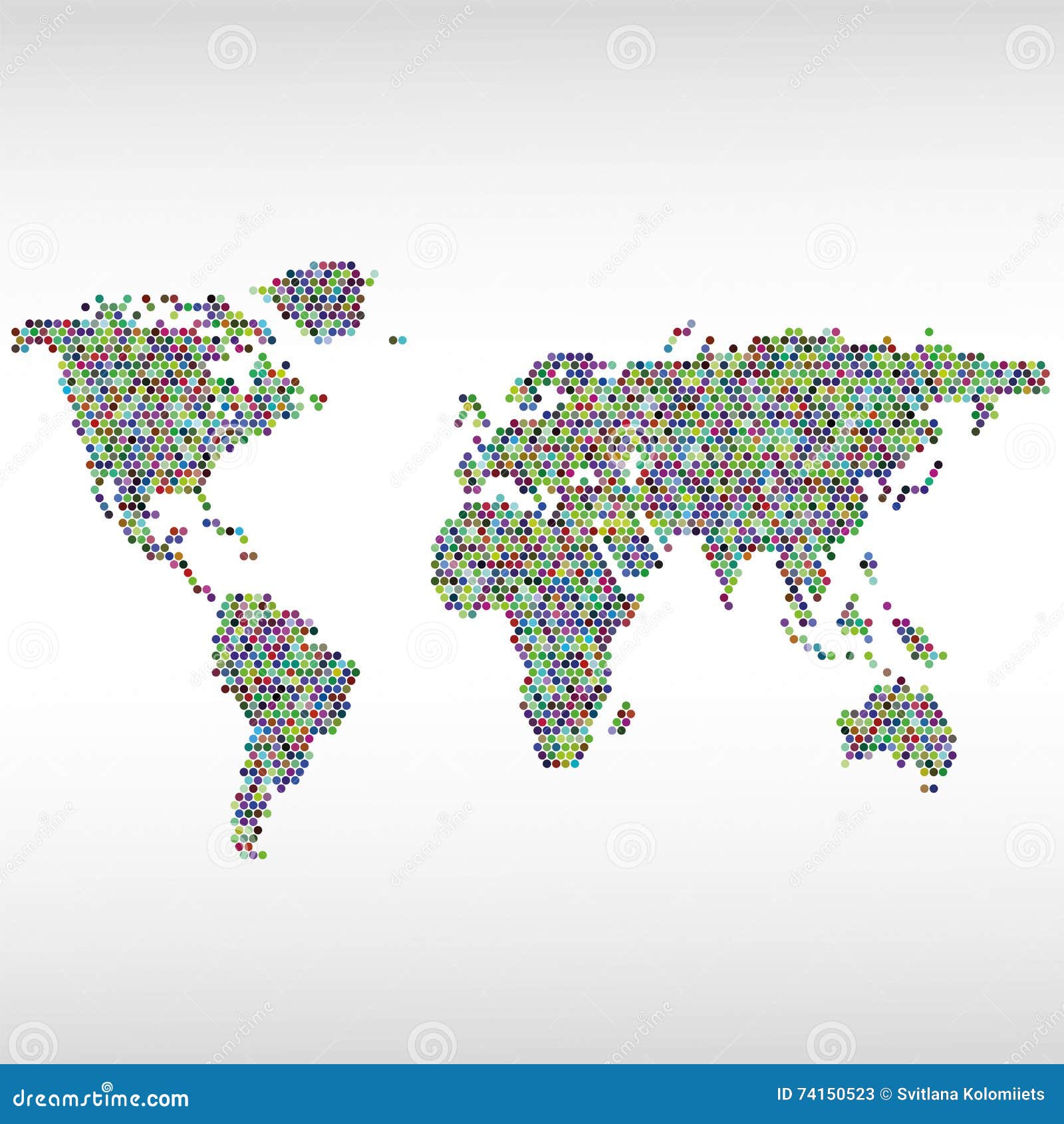 Colorful Map Made of Geometric Shapes Stock Vector - Illustration of ...