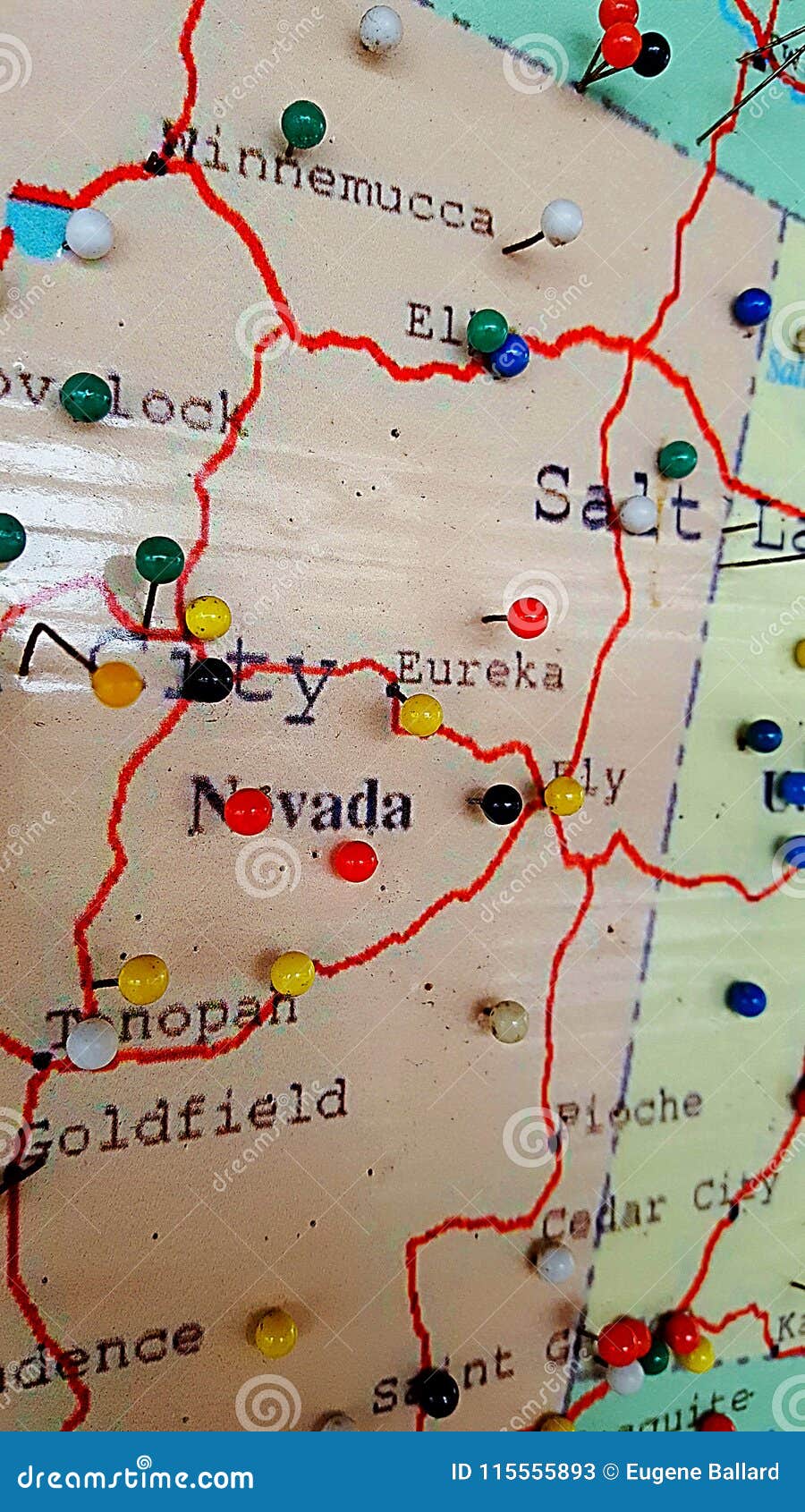 Nevada pin board map stock image. Image of colorful - 115555893
