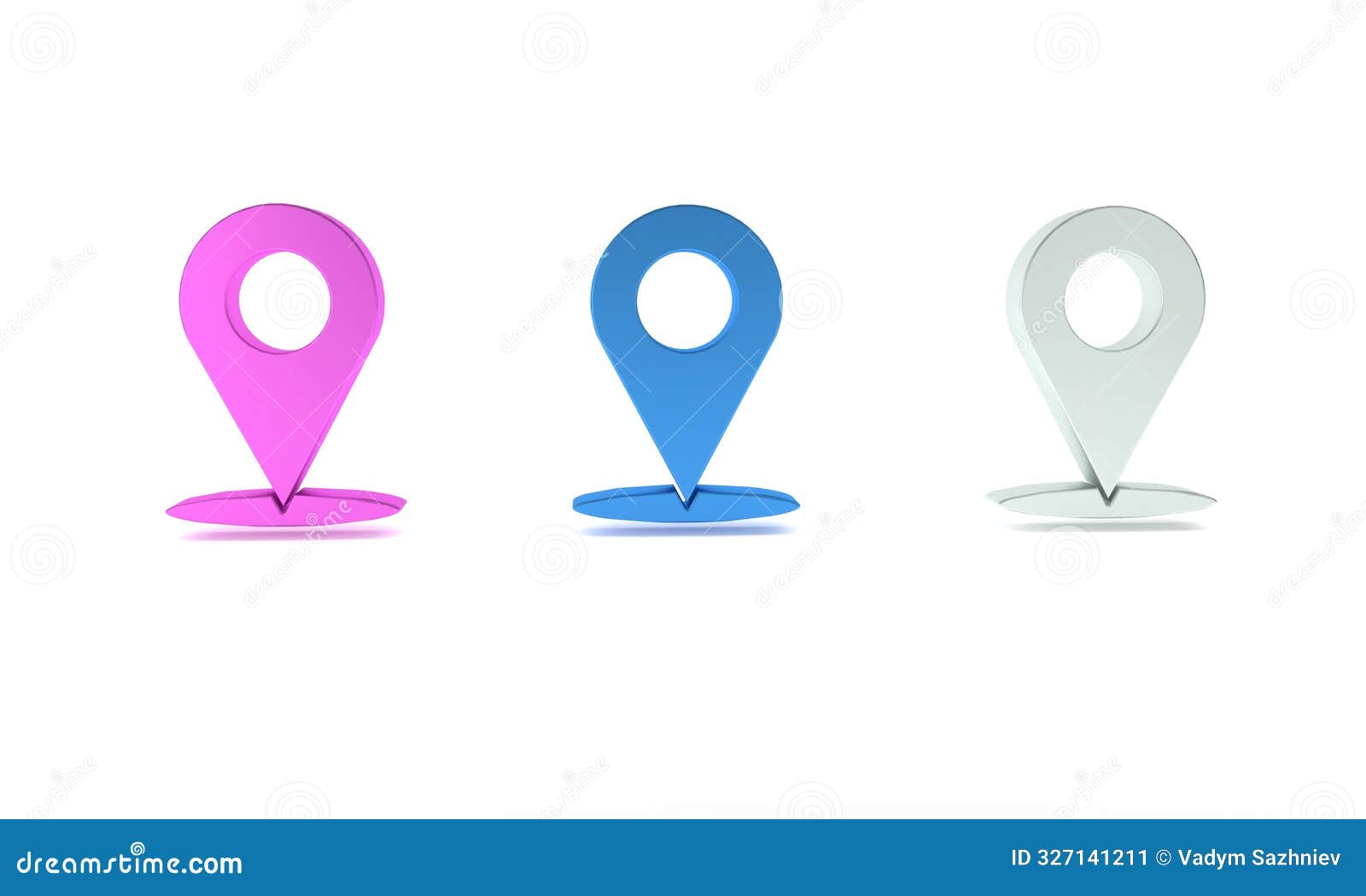 Colorful Map Pin Icon Isolated on White Background. Navigation, Pointer ...
