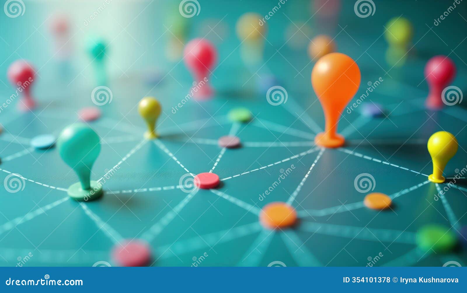 Colorful Map Pin Interactions Shows Visual Customer Journey Mapping ...