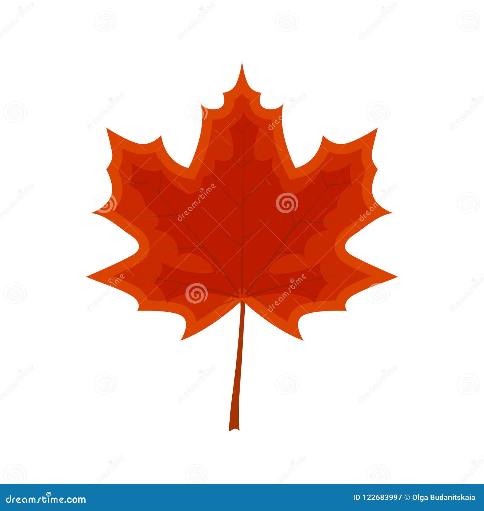 Colorful Maple Leaf Vector Illustration Isolated on White Background ...