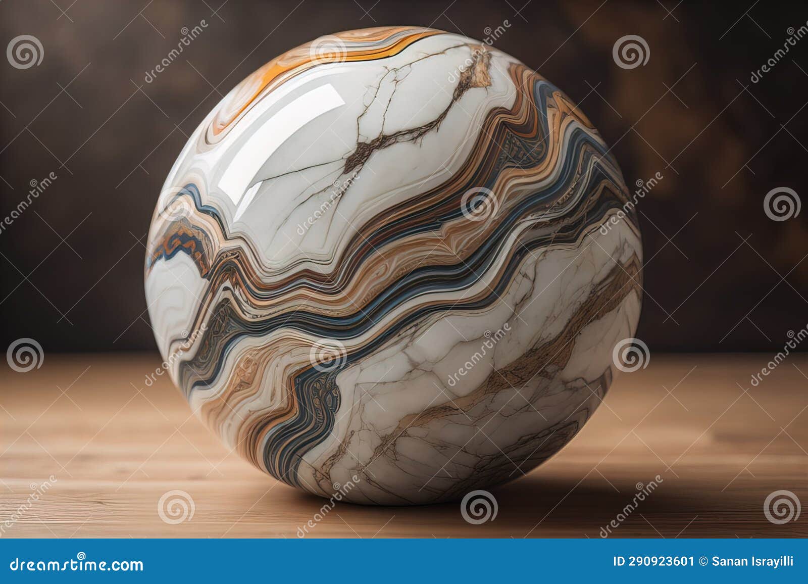 Colorful Marble Ball on a Solid Colour Background. Close-up Stock Image ...