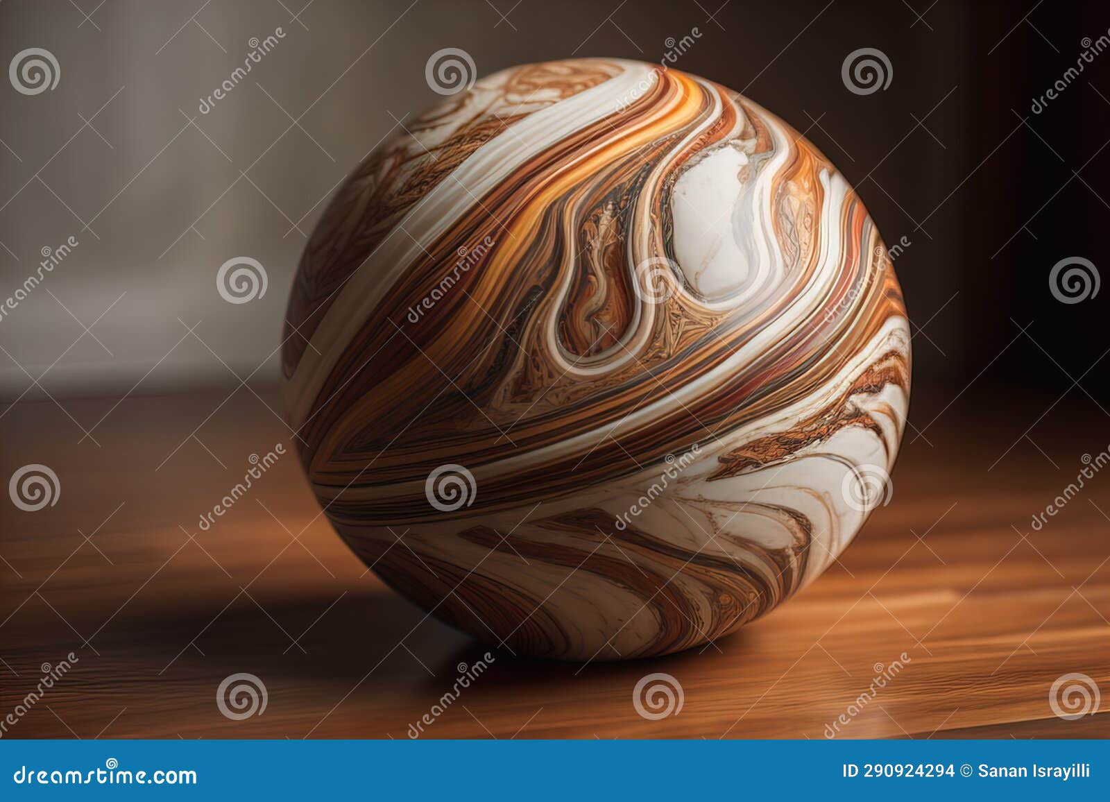 Colorful Marble Ball on a Solid Colour Background. Close-up Stock Photo ...