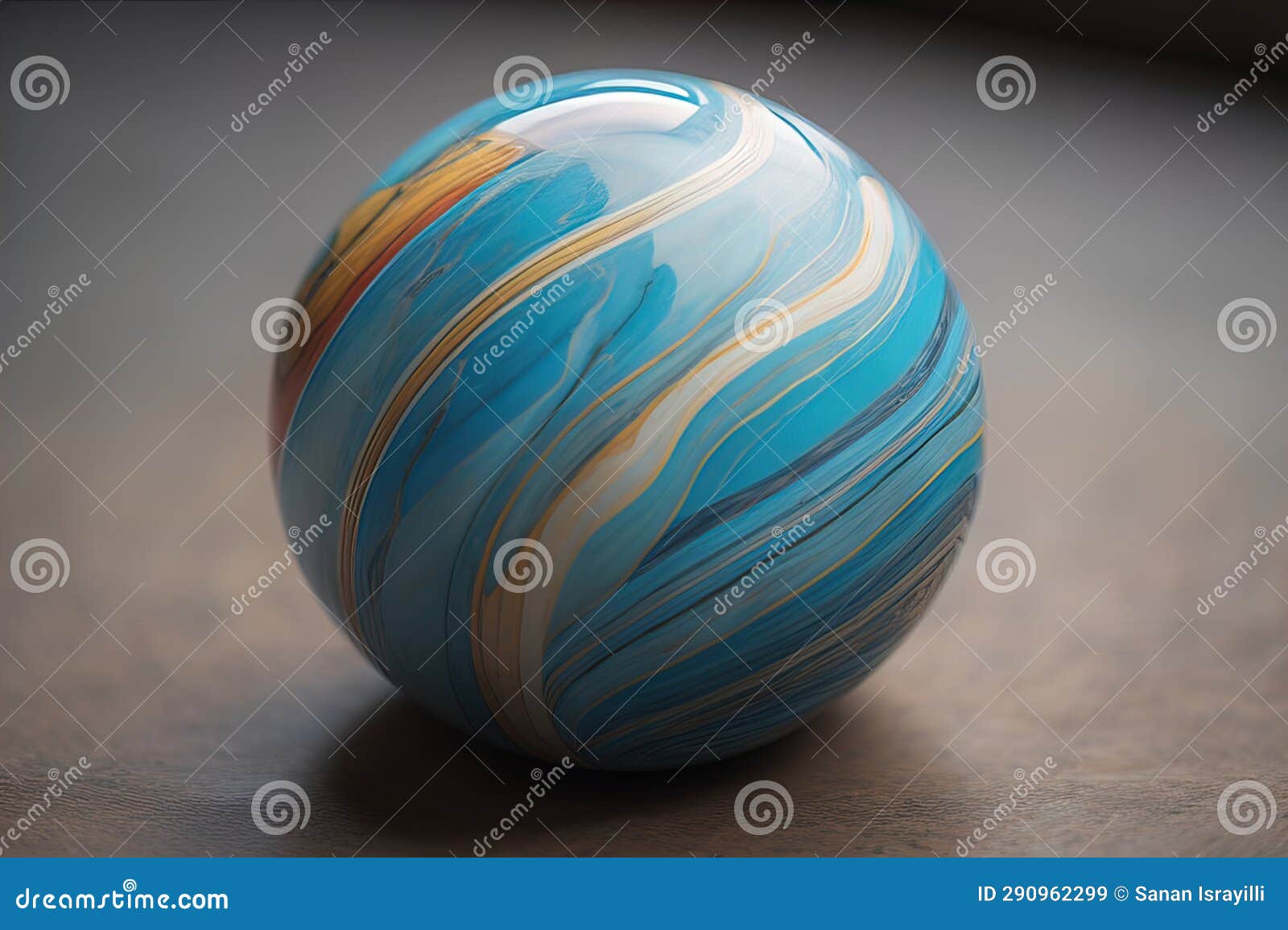 Colorful Marble Ball on a Solid Colour Background. Close-up Stock ...