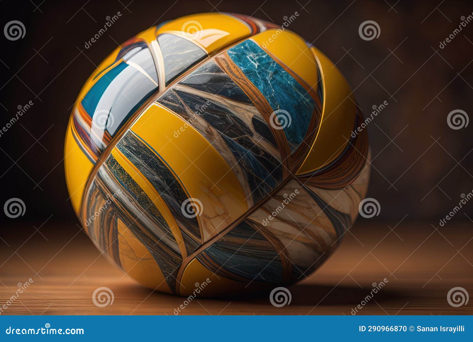 Colorful Marble Ball on a Solid Colour Background. Close-up Stock ...