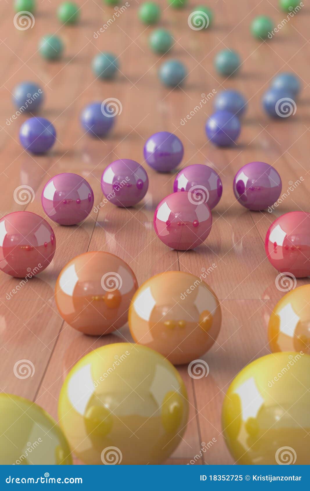Colorful Marble Balls on a Parquet Floor Stock Image - Image of glass ...