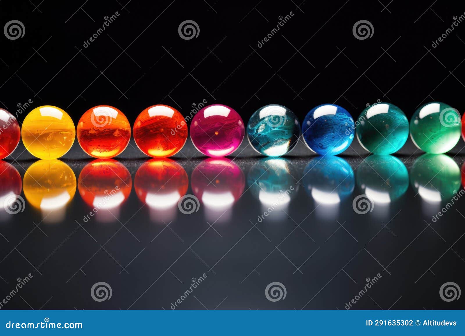 Colorful Marbles in a Line with Equality Imprinted on Each One Stock ...