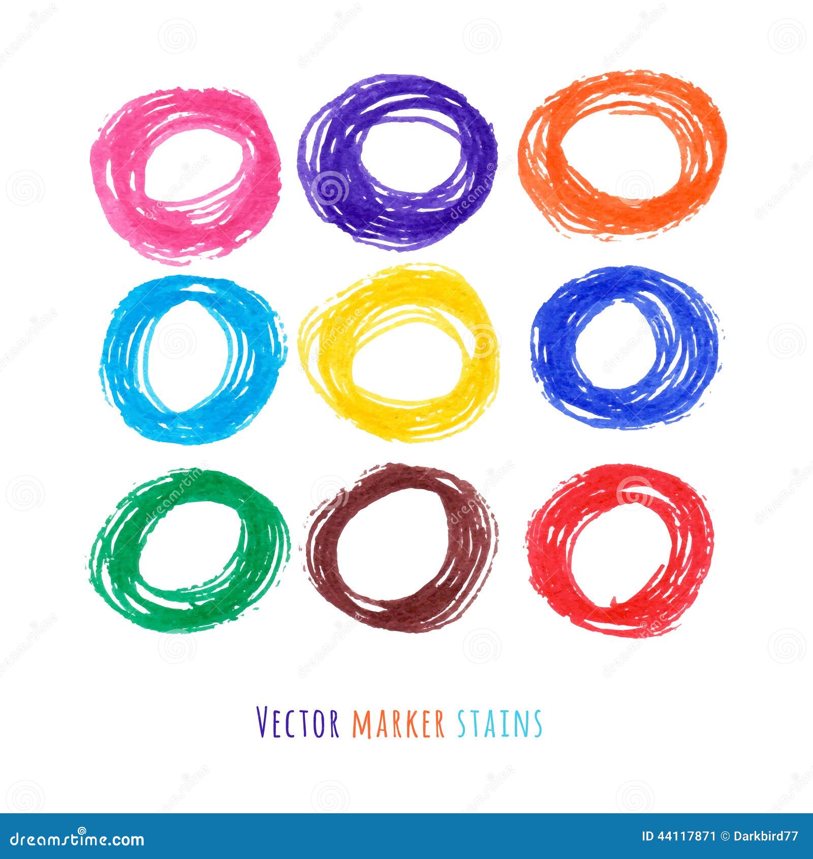 Colorful Marker Circle Stains Set Stock Illustration - Illustration of ...