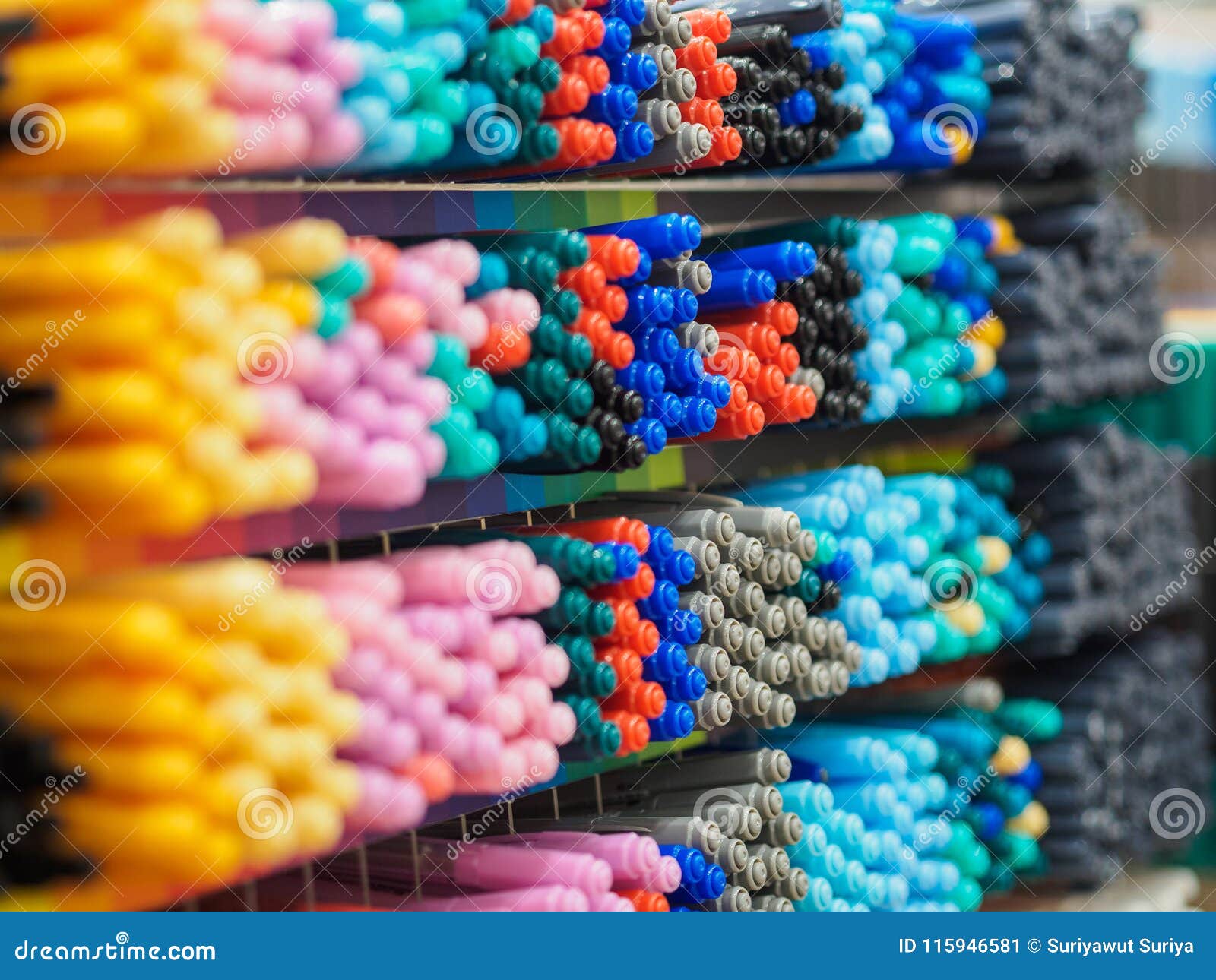 Colorful Marker Pen Stacking on the Stall. Colorful Concept. Stock ...