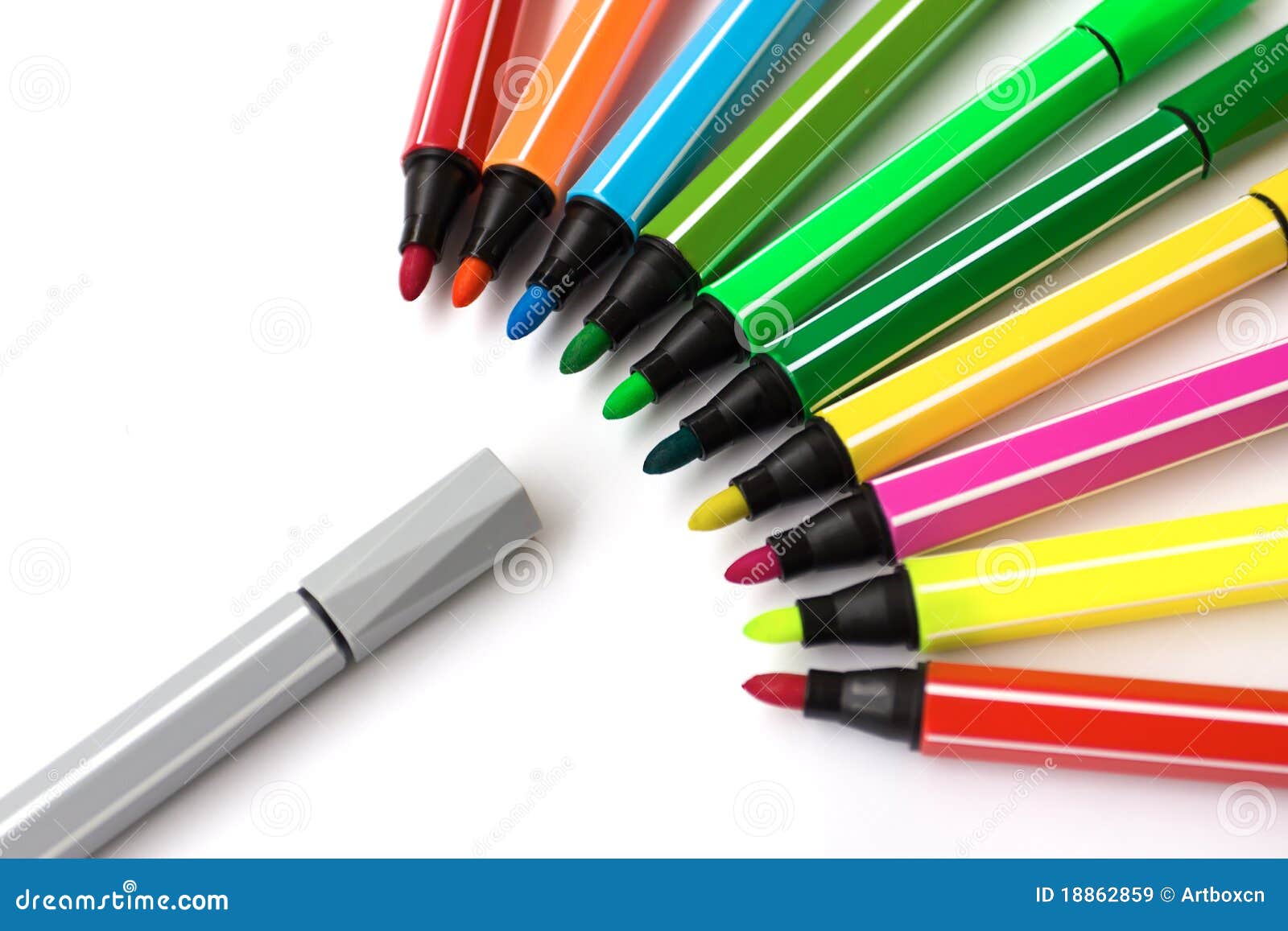 Colorful markers stock image. Image of closeup, kindergarten - 18862859
