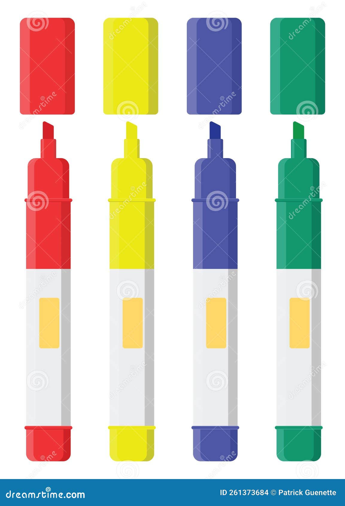 Colorful markers, icon stock vector. Illustration of mark - 261373684