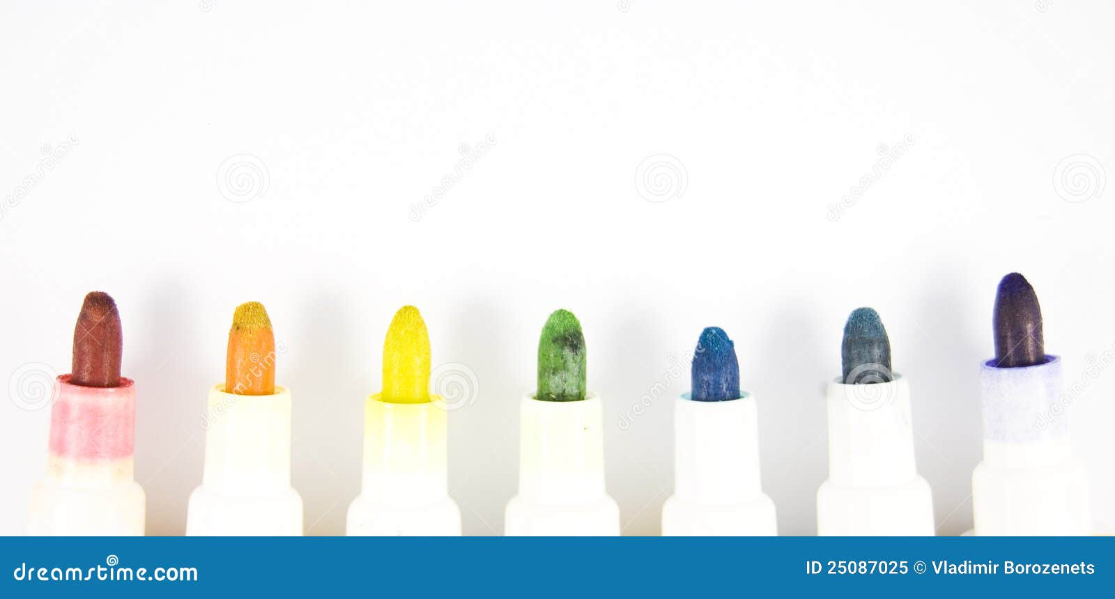Colorful Markers on White Background Isolated Stock Image - Image of ...