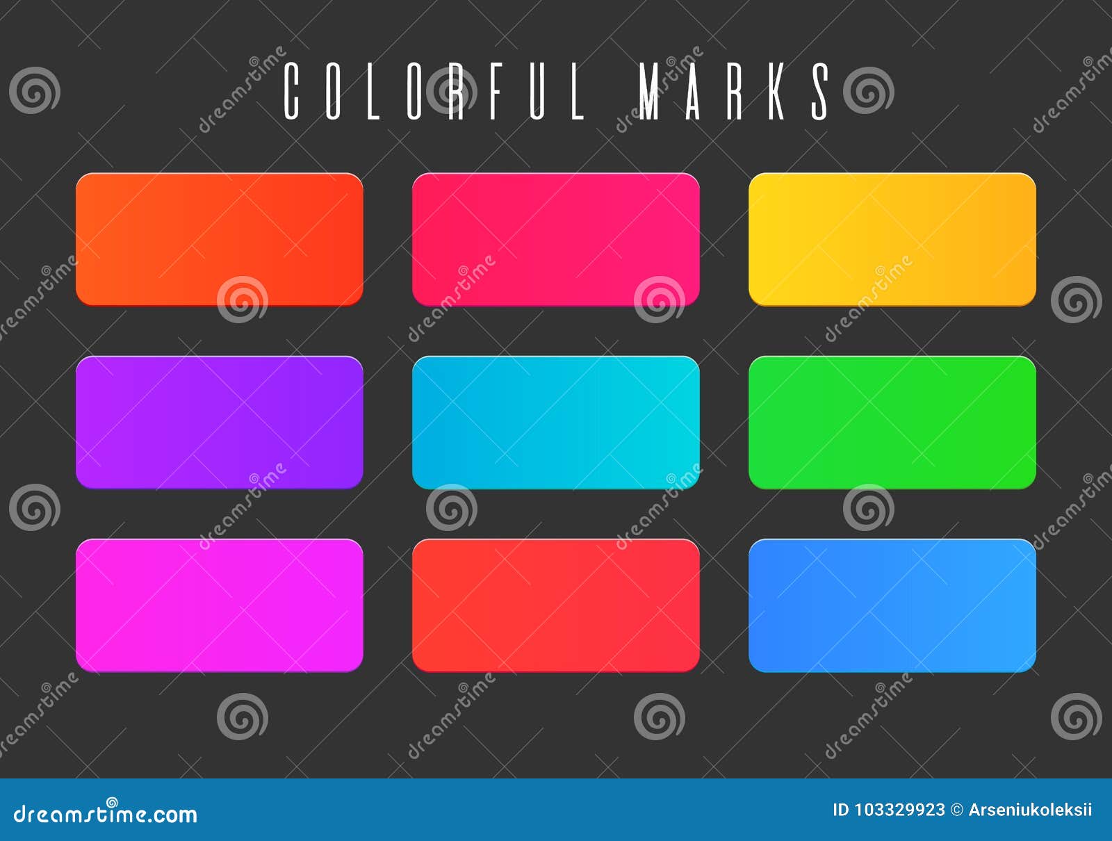Colorful Marks Template Set. Stock Vector - Illustration of shopping ...