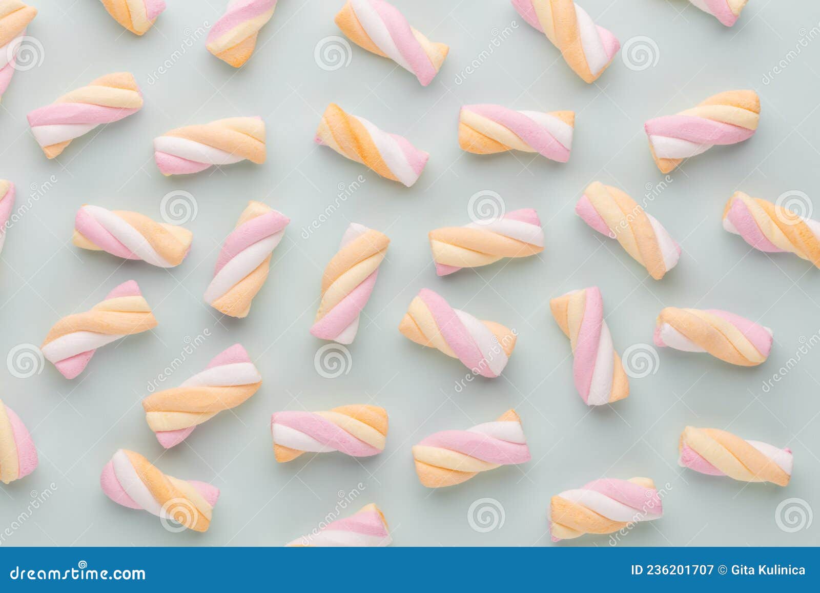 Colorful Marshmallows on Pastel Background Stock Image - Image of ...