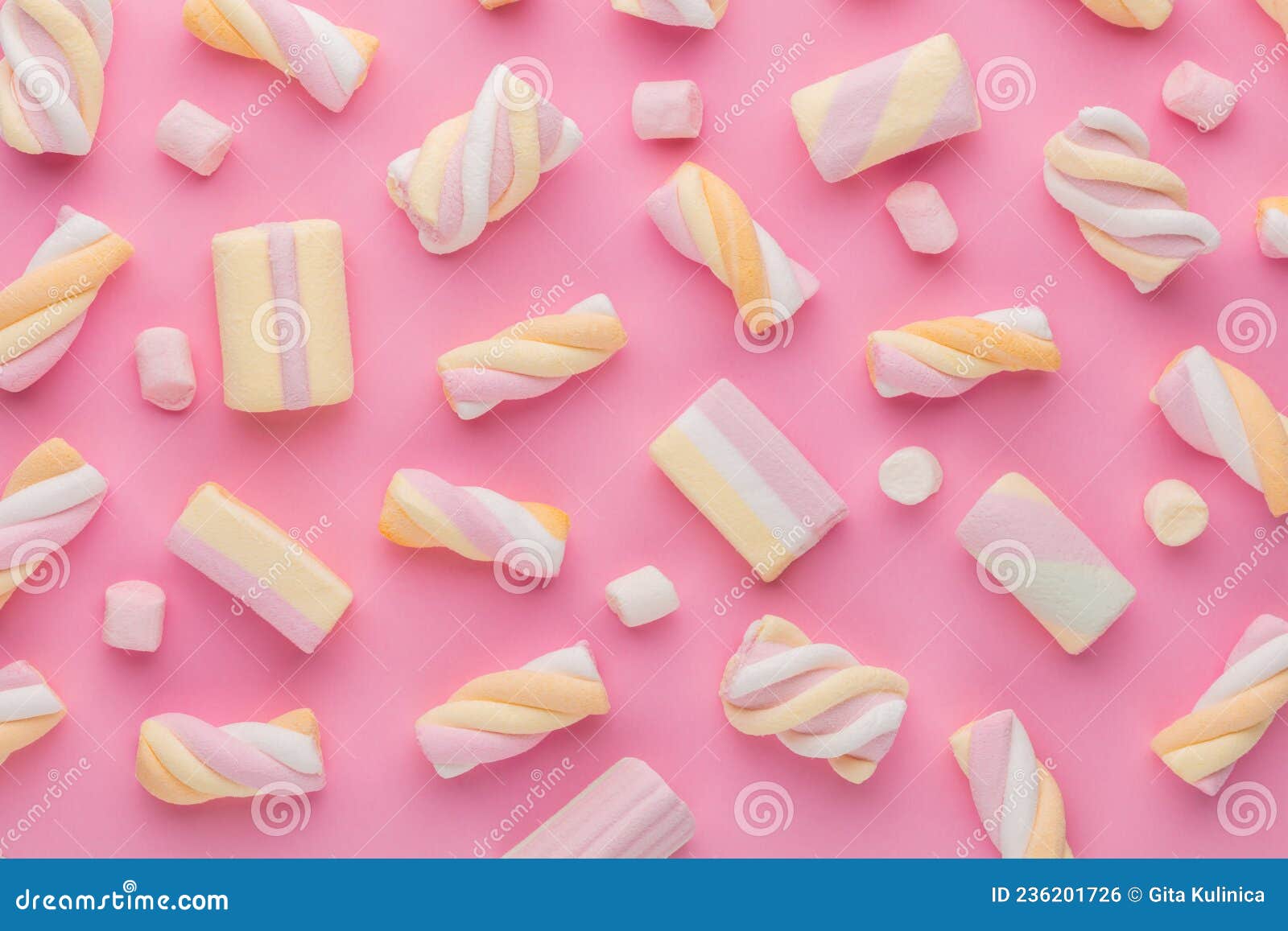 Colorful Marshmallows on Pastel Background Stock Photo - Image of pile ...