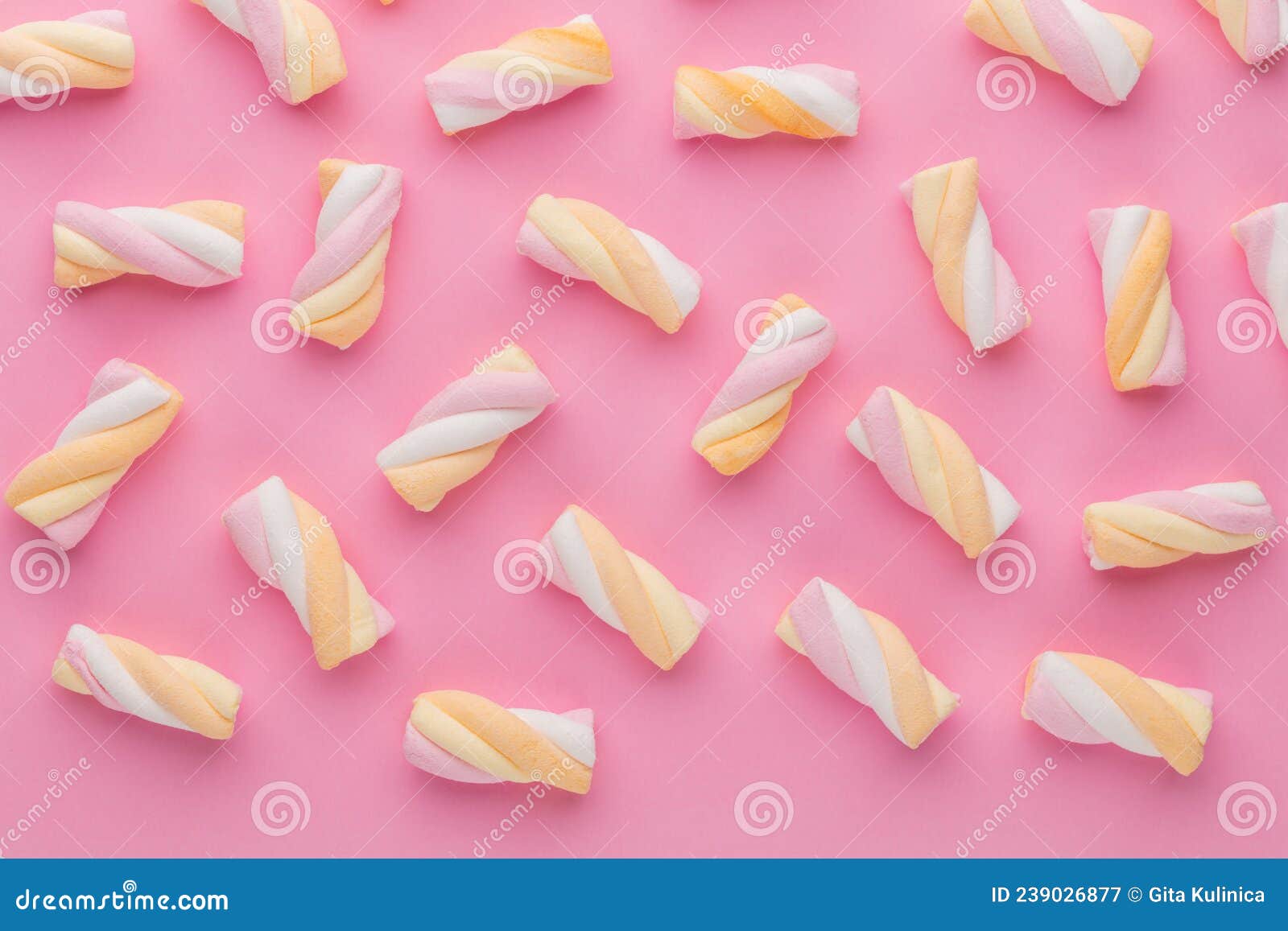 Colorful Marshmallows on Pastel Background Stock Image - Image of ...