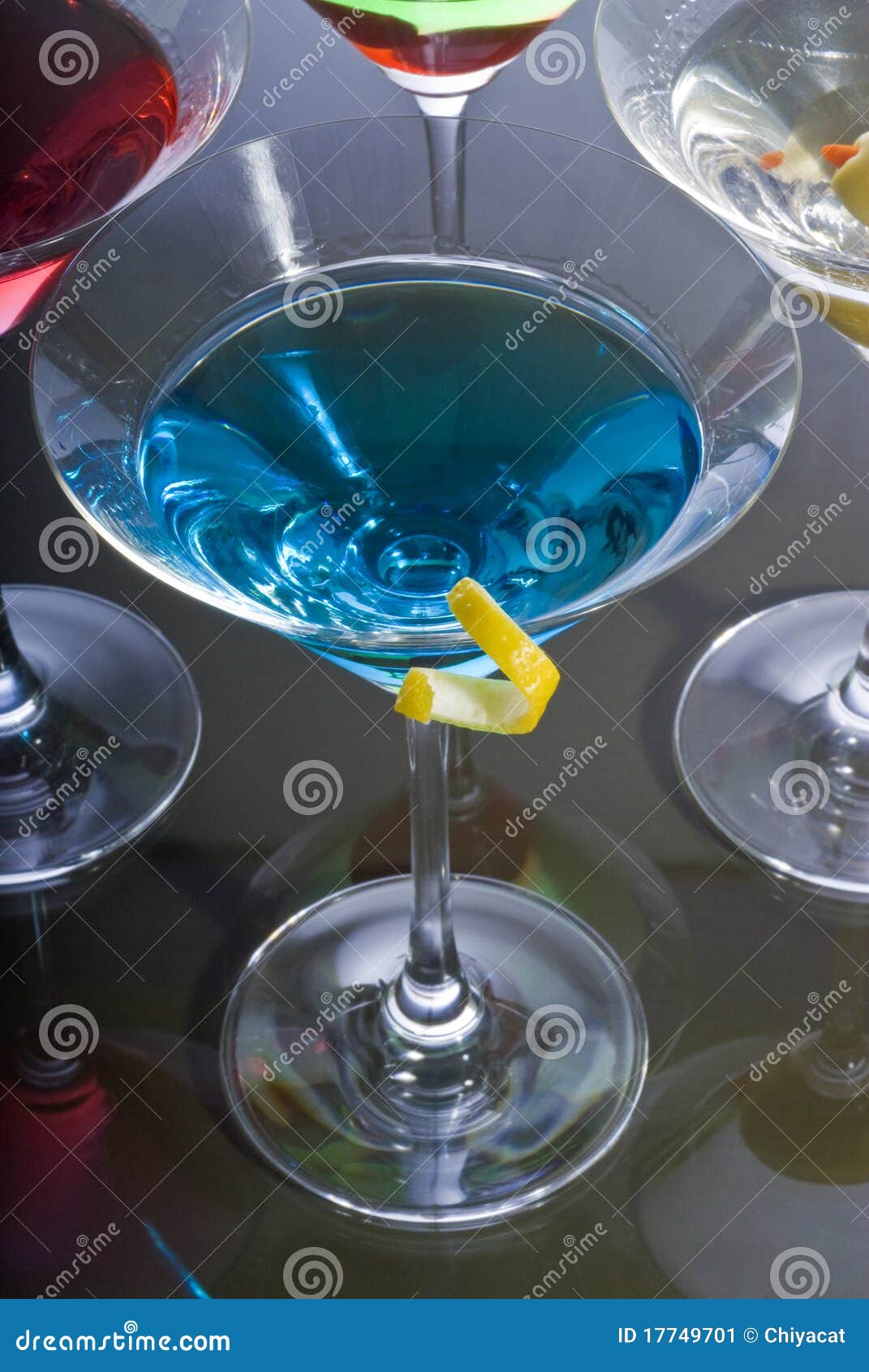 Colorful Martini Cocktails stock image. Image of beverages - 17749701