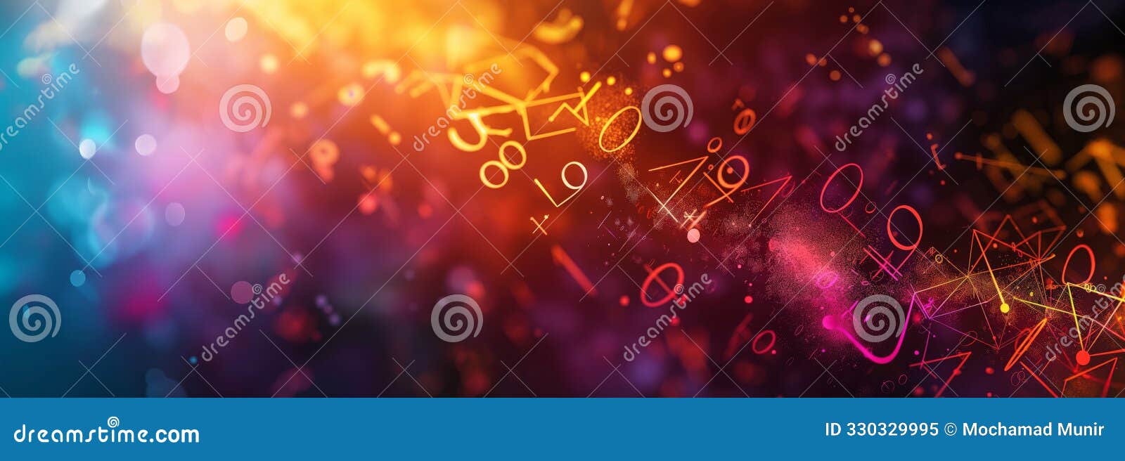 Colorful Math Formula Banner Concept Stock Illustration - Illustration ...