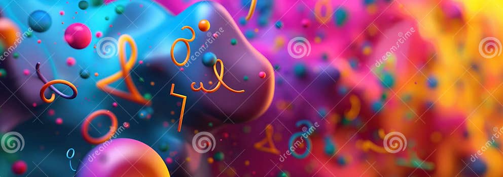 Colorful Math Formula Banner Concept Stock Illustration - Illustration ...