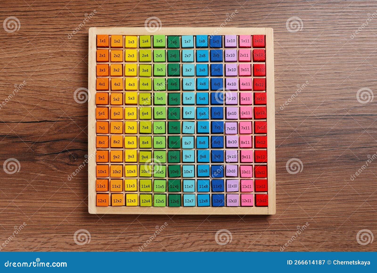 Colorful Math Game Kit with Arithmetical Tasks on Wooden Table, Top ...