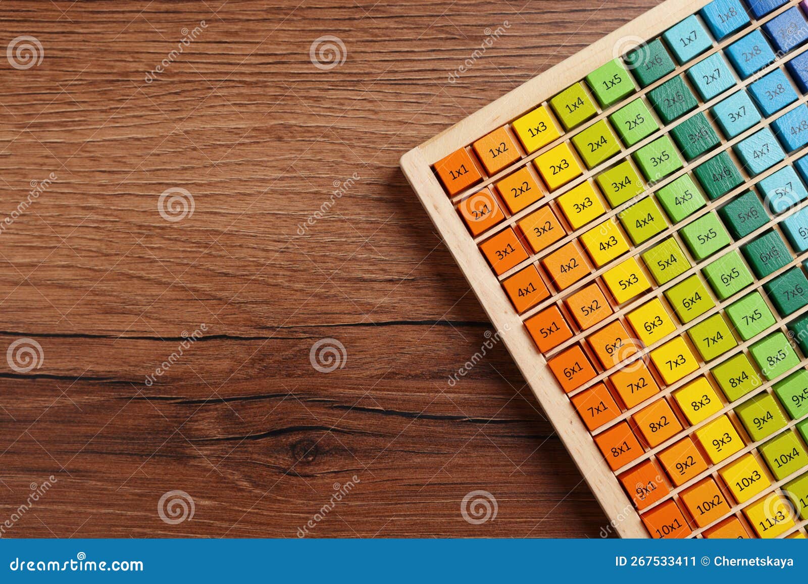 Colorful Math Game Kit with Arithmetical Tasks on Wooden Table, Top ...