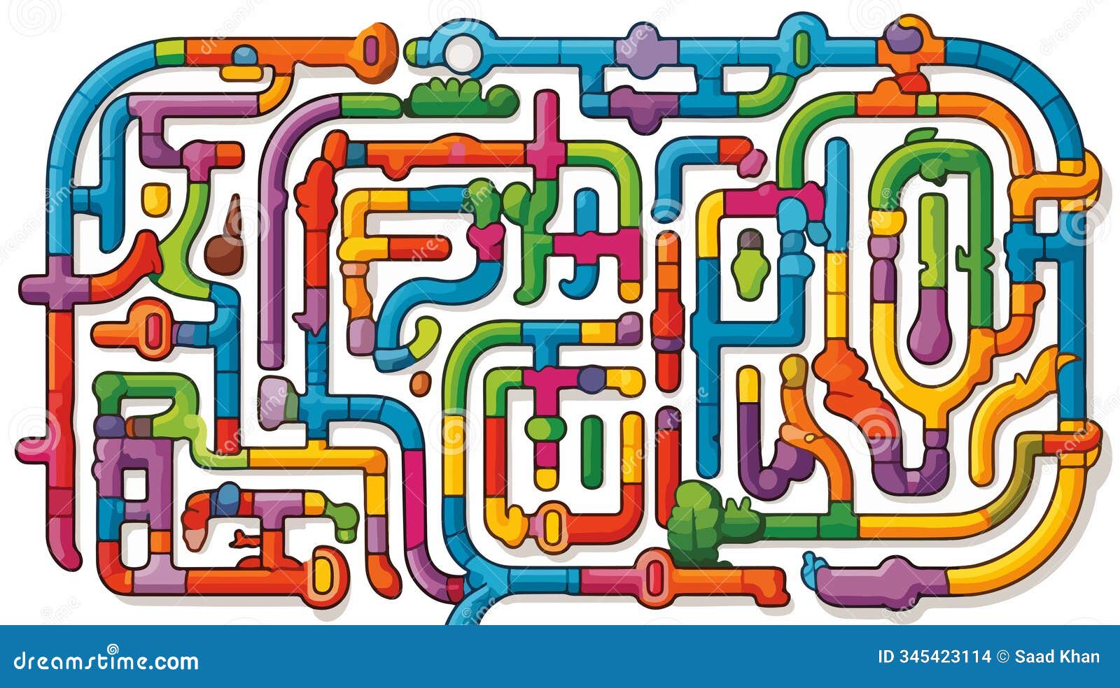 Colorful Maze Game Design with High Difficulty Stock Vector ...