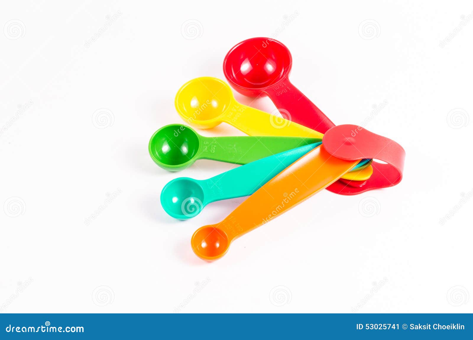 Colorful measuring spoons stock image. Image of measurement - 53025741