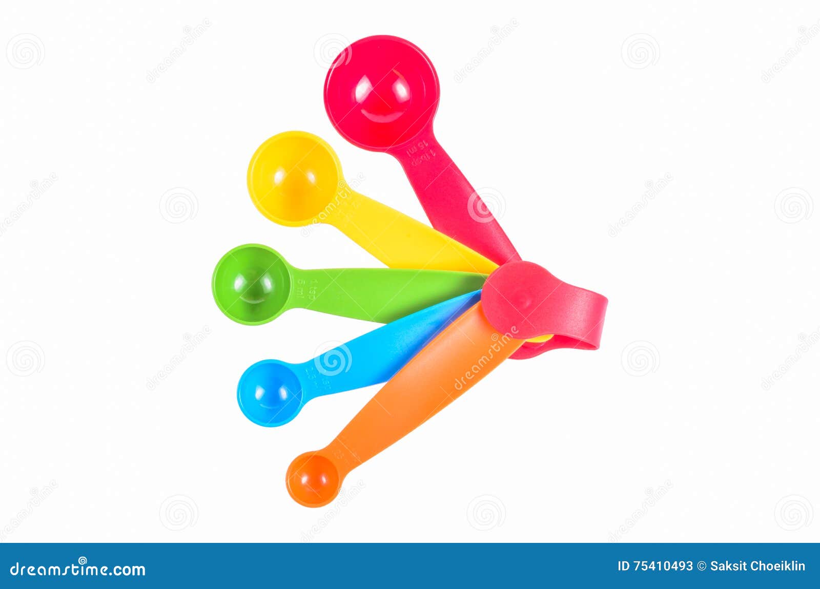 Colorful measuring spoons stock image. Image of bake - 75410493