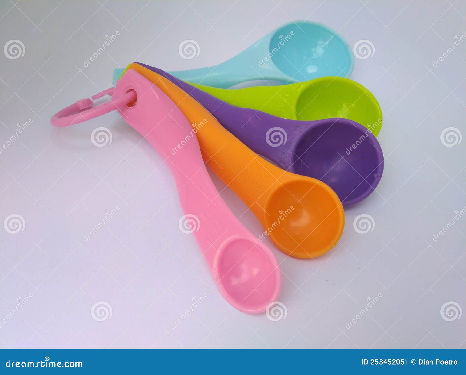 Colorful Measuring Spoons on a White Background Stock Image - Image of ...