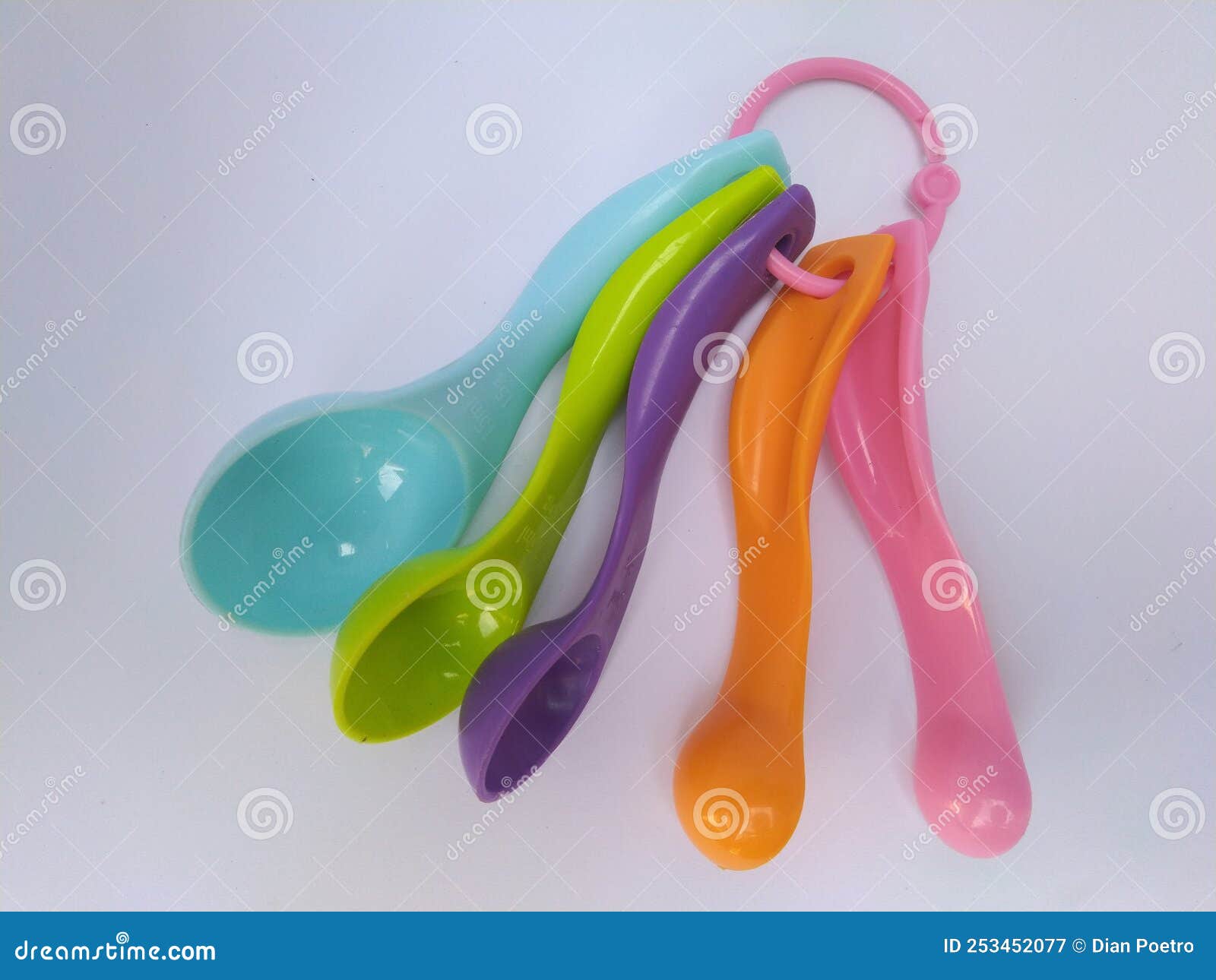 Colorful Measuring Spoons on a White Background Stock Image - Image of ...