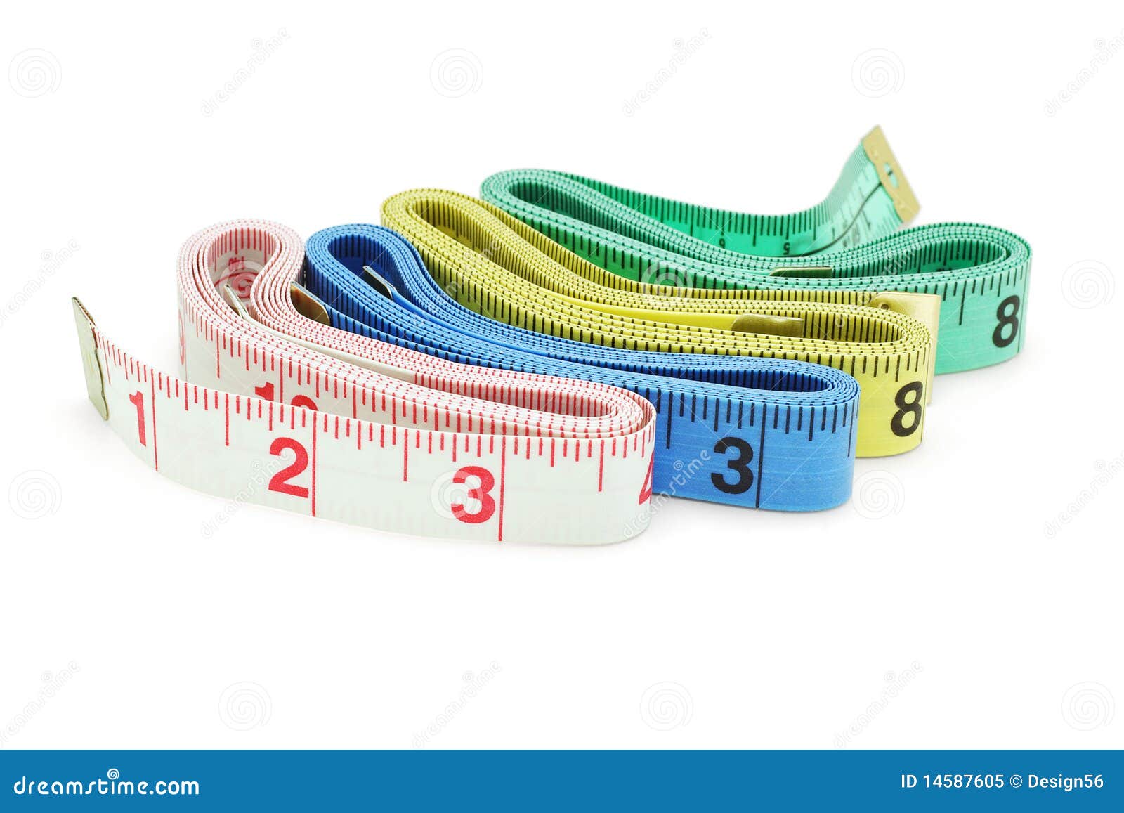 Colorful measuring tapes stock image. Image of color - 14587605