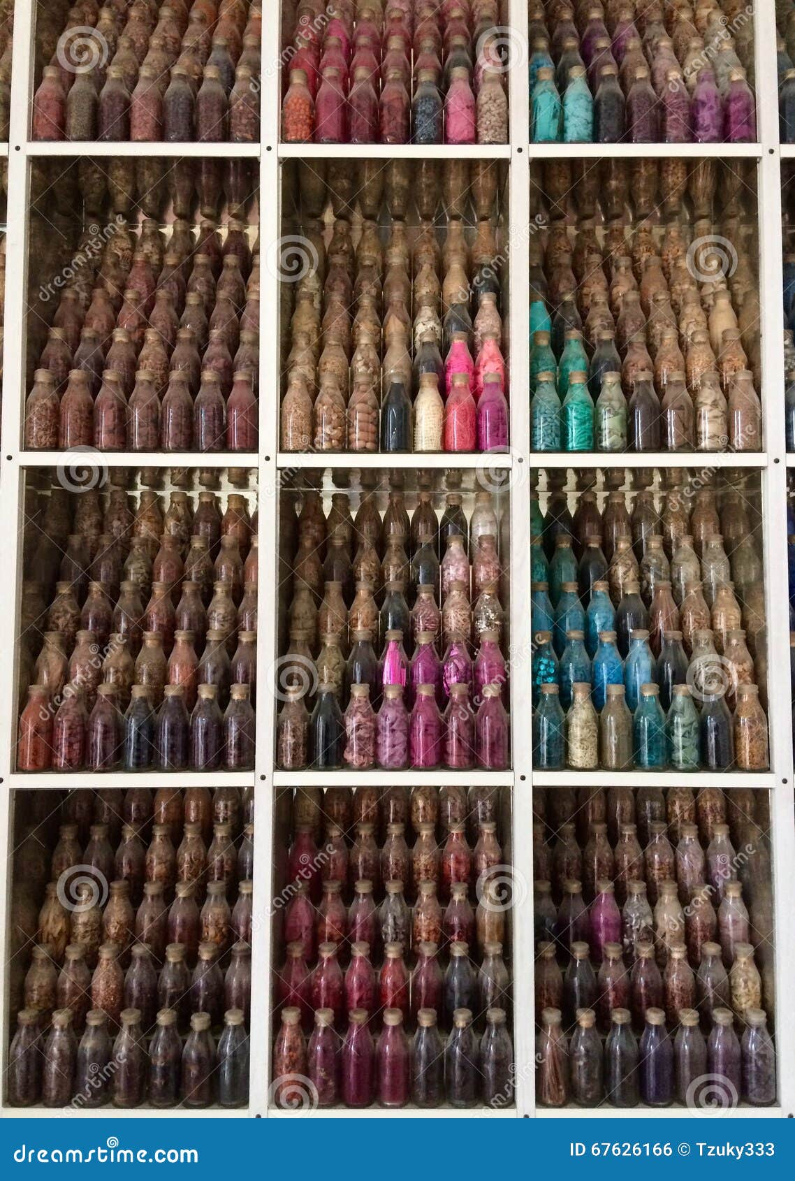 Colorful Medicine Bottles on a Shelf Stock Photo - Image of bottles ...