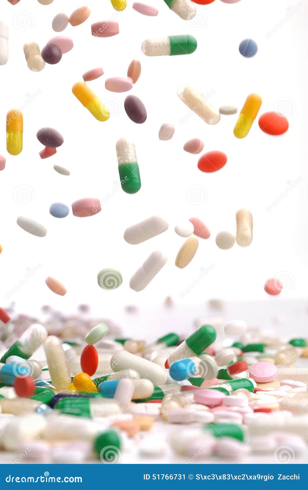 Colorful Medicine Pills Falling. Stock Image - Image of medicine ...