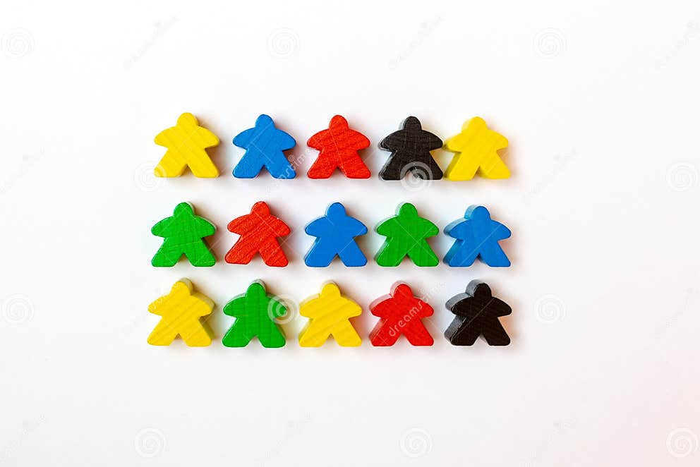 Meeples Isolated on White Background Stock Image - Image of people ...