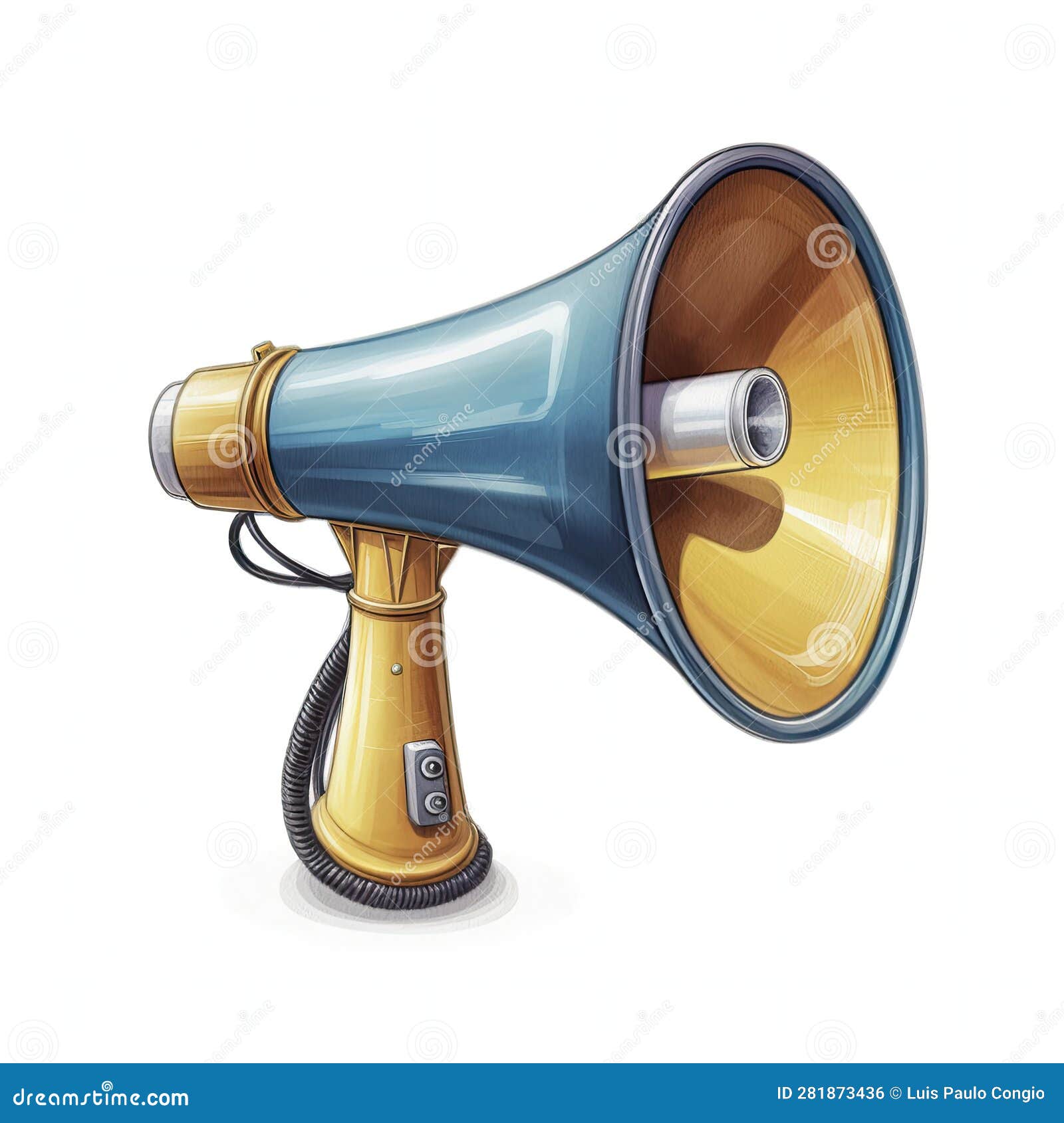 A Colorful Megaphone with Yellow and Blue Colors Stock Photo - Image of ...